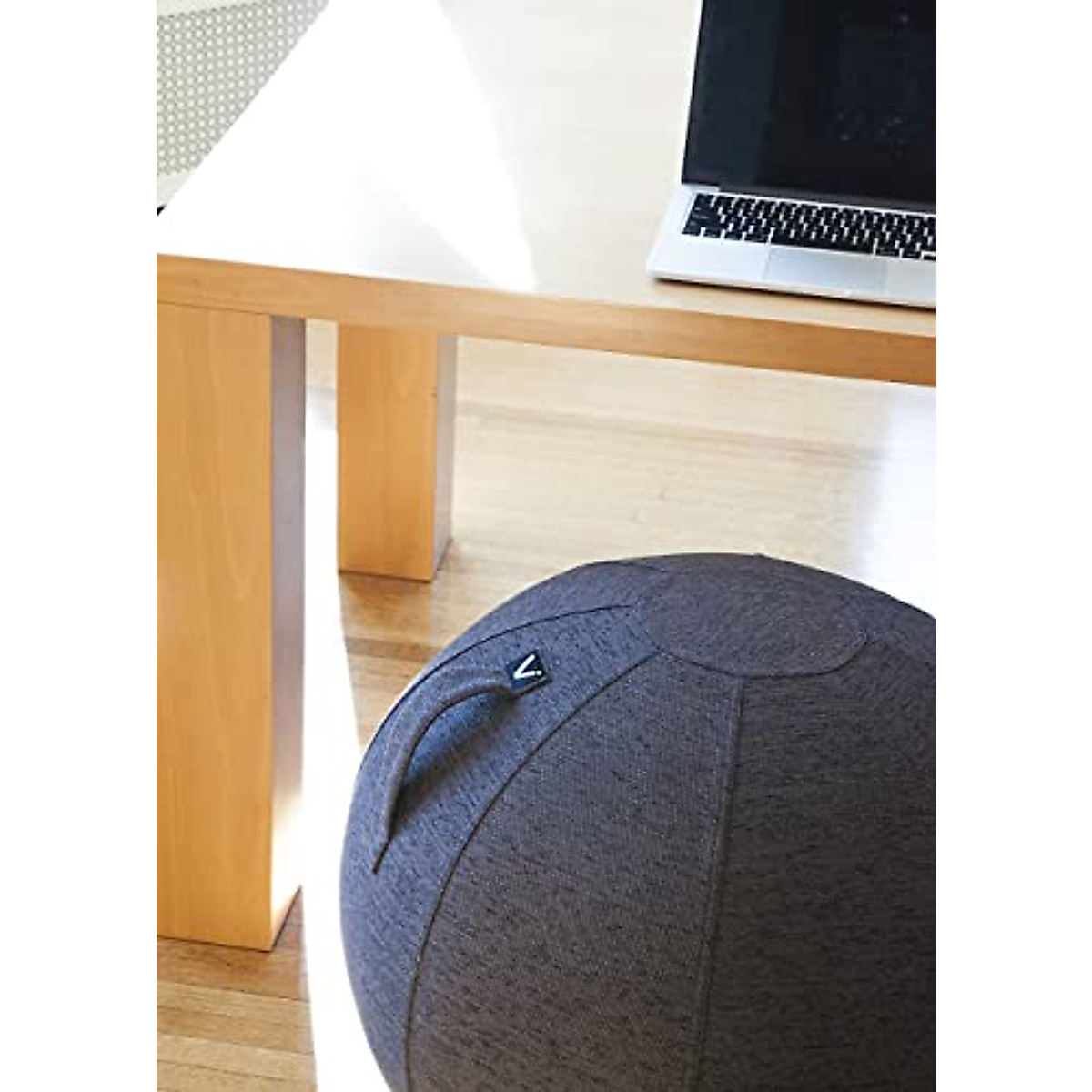 Vivora Luno - Sitting Ball Chair for Office and Home, Lightweight Self-Standing Ergonomic Posture Activating Exercise Ball Solution with Handle & Cover, Classroom & Yoga, Standard