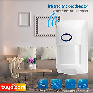 Wireless Smart Motion Sensor: PIR Motion Detector Alert, WiFi Infrared Home Security Alarm System, TUYA App Control, No Hub Required, Smart Home Sensor Motion for Home,Business