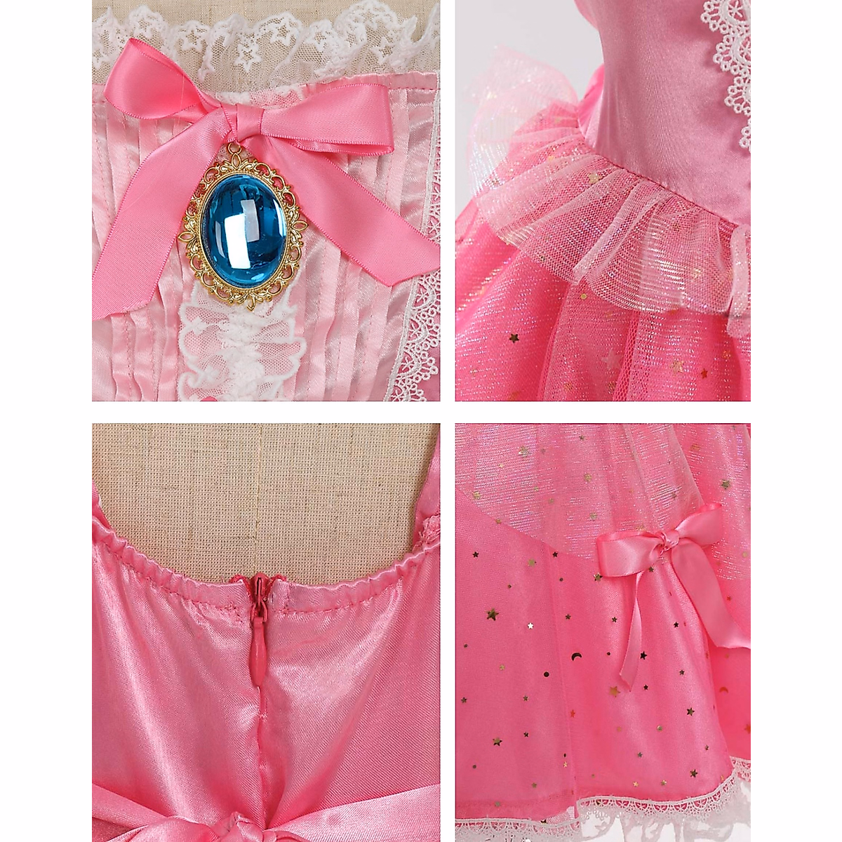 haikyuu Girls Pink Princess Cosplay Dress Birthday Party Dress up Halloween Costume (pink, large)