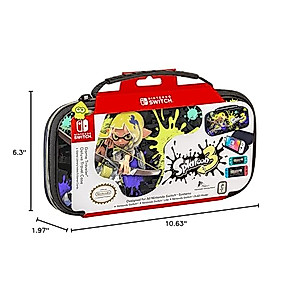 Game Traveler Splatoon 3 Nintendo Switch Case - Switch OLED Case for Switch OLED, Switch & Switch Lite, Adjustable Viewing Stand & Game Storage, Deluxe Handle, Licensed Nintendo Switch game case