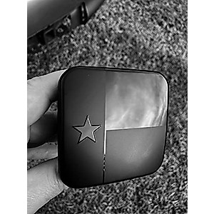 Texas State Metal Flag Hitch Cover Plug (Fits 2" Receiver, Black)