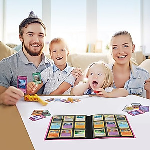 GEAoffice Card Binder 9 Pocket, 360 Pockets Trading Card Album Folder for Standard Cards, Side Loading Card Collection Folder for MTG, TCG, Sport Cards, (Rose Pink)