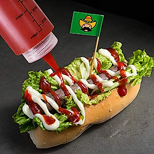 Squeeze Bottle, Shekure 12Pcs 8 Oz Premium Food Grade Plastic Bottles with Squeeze Top Caps for Icing Cookie Decorating Sauces Condiments Arts Crafts BPA Free