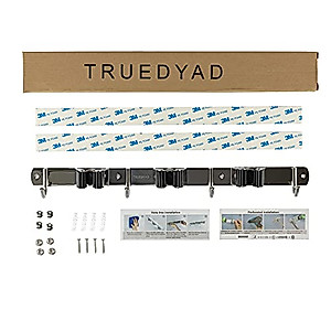 Broom Mop Holder Wall Mounted - Stainless Steel - Closet Storage Organizer For A Clean Home- Strong Heavy Duty 3m Self Adhesive Tape For Easy Installation- Utility Hooks For Everyday Tool Organization