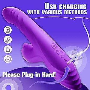 Sex Toys for Women Thrusting Dildo - Sex Toy Rabbit Vibrator with 10 Vibration 7 Thrust Mode with Licking, G Spot Clitoral Vibrators Adult Toys for Couple Adult Sex Toys & Games