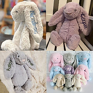 shiguangji Embroidered Bunny Easter Gifts for Baby Personalized Baby Gifts Bunny Doll Easter Gift Toddler Toys Newborn Toys
