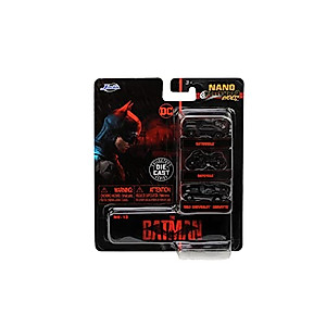 Jada Toys The Batman 1.65" Scale Nano Hollywood Rides: Batmobile, Batcycle, Chevy Corvette Die-Cast Vehicles (32043)