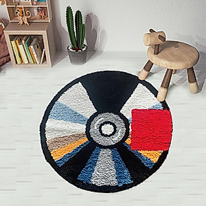 Luxape cd Rug - Hypebeast y2k Rug - Handmade Tufted Rug - Handmade & Premium- 28in (70cm) - Aesthetic Rug Decor - Preppy Room Decor - Designer Rugs Rug