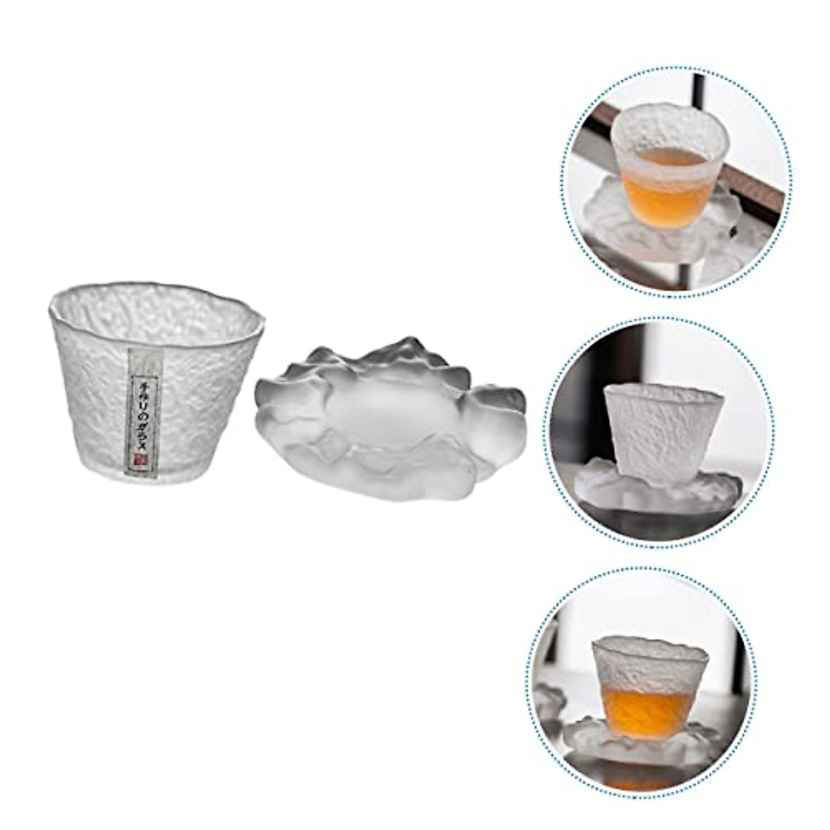 BESTonZON 2 sets Hammered Shot Drinking Cup Decorative Housewarming Gifts Glasses Wine Japanese Gift Sake Enjoying Cups Shaped Tumbler Novelty Glass of Crystal Korean Coffee for Tea Soju