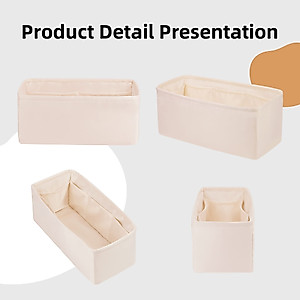 DGAZ Purse Bag Organizer Insert, Silk, Luxury Handbag Tote in Bag Shapers, Fits Kelly mini I/mini II /20/25/28/32/35/40 Bags (Craie, KL25)