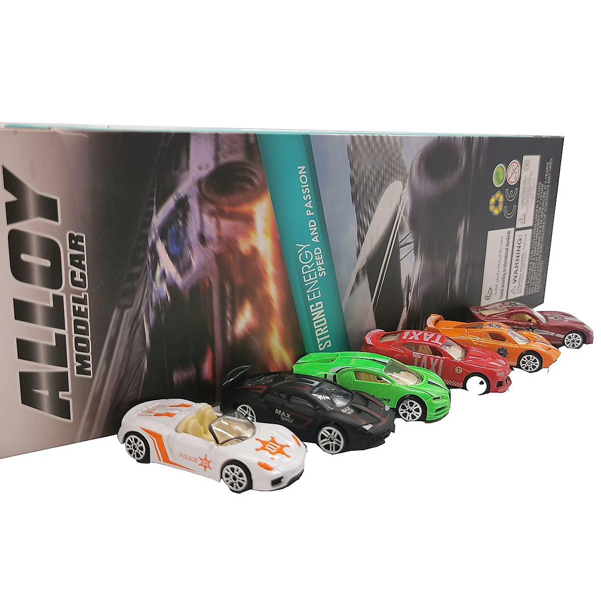 12PCS Cars for Toddlers 1-3, Plastic, with Map Road Signs and Obstacle, Gift for Boys and Girls