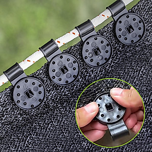 winemana 50 Pcs Shade Cloth Clips, Round Plastic Black Clips for Sun Shade Net, Patio Mesh Tarp, Garden Shade Cover, Anti Bird Netting Shade Fabric Accessories