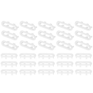 uxcell 30pcs Sink Overflow Rings, Bathroom Kitchen Basin Trim Bath Sink Hole Oval Hollow Plastic Overflow Drain Cover Insert in Hole (White)