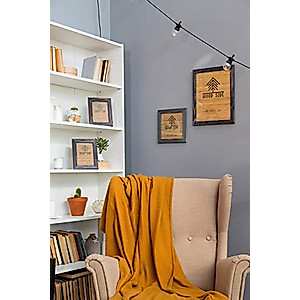 Rustic Wooden Picture Frame 11x14 Inch - Natural Solid Eco Wood for Wall Mounting Photo Frame - Old Dark Grey