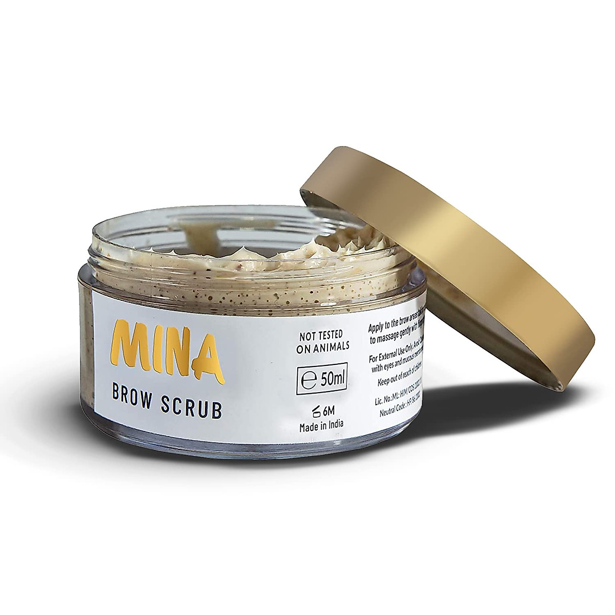 MINA Brow Scrub | For Long-Lasting Henna Or Tint | Natural Extracts Gently Exfoliate The Skin | Prepare The Area For Henna Or Tint 50ml