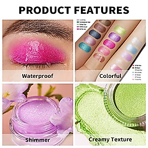 Oulac Hot Pink Glitter Eyeshadow Highly Pigmented Eye Shadow Waterproof & Long Lasting for Women with Moisturizing Smooth Formula. Multi-use for Highlighter, Shimmer Glitter Eye Makeup. Large Capacity 0.42 oz.(09)