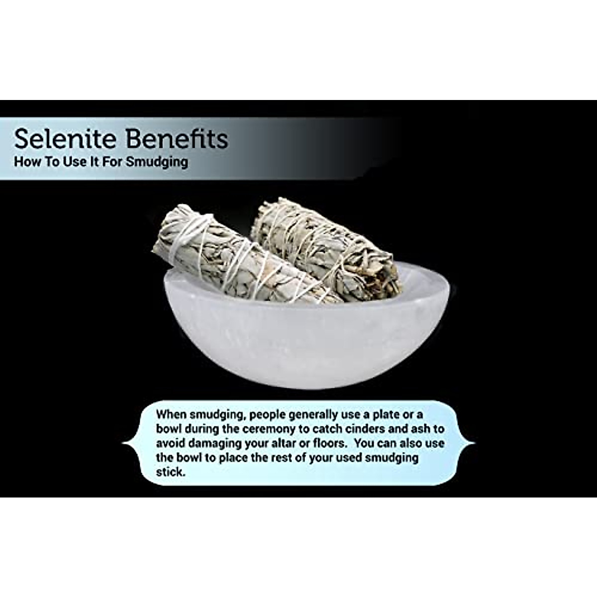 Selenite Crystal Bowls for Smudging, Healing, Recharging Crystals | Pure Selenite Smudge Bowl & Crystal Charging Station Ethically Sourced in Morocco (6 Inch (Pack of 1))
