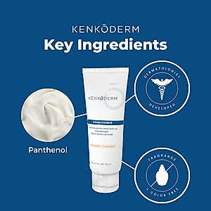 Kenkoderm Conditioner for Sensitive Hair and Skin - 8 oz | 1 Tube | Dermatologist Developed | Fragrance + Color Free