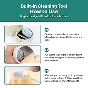 Stainless Steel Insulated Tumbler 20oz - Leak Proof, Double Wall Vacuum Insulation, Built-in Cleaning Tools, Durable, Corrosion-Proof (Black)