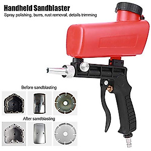 Abrasive Air Sand Blaster Hand held Gun Replaceable Steel Nozzle Industrial Supplies Length Approx 255mm with Accessory Bag for Spray Polishing