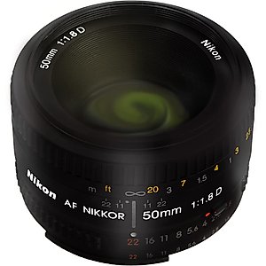 Nikon AF FX NIKKOR 50mm f/1.8D Lens with Auto Focus for Nikon DSLR Cameras (Renewed)