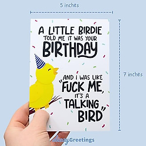 Sleazy Greetings Funny Birthday Card for Men Women | Little Birdie Told Me It Was Your Birthday Card For Him Her 21st 30th 40th 60th Birthday Card
