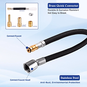 K-1219935-BC Hose Kit Compatible with Kohler Pull Down Kitchen Faucet with Weight Ball 14.1oz (400g/0.88lb), 68 Inches Pull-Out Kitchen Faucet Hose Replacement Part of K-1304674-BC