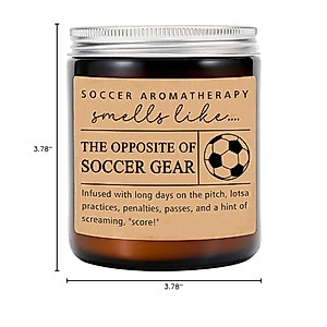 HTDesigns Soccer Gift - Soccer Candle - Soccer Player Gift - Soccer Player Candle - Gift for Soccer Player - Smells Like The Opposite of Soccer Gear, 8oz