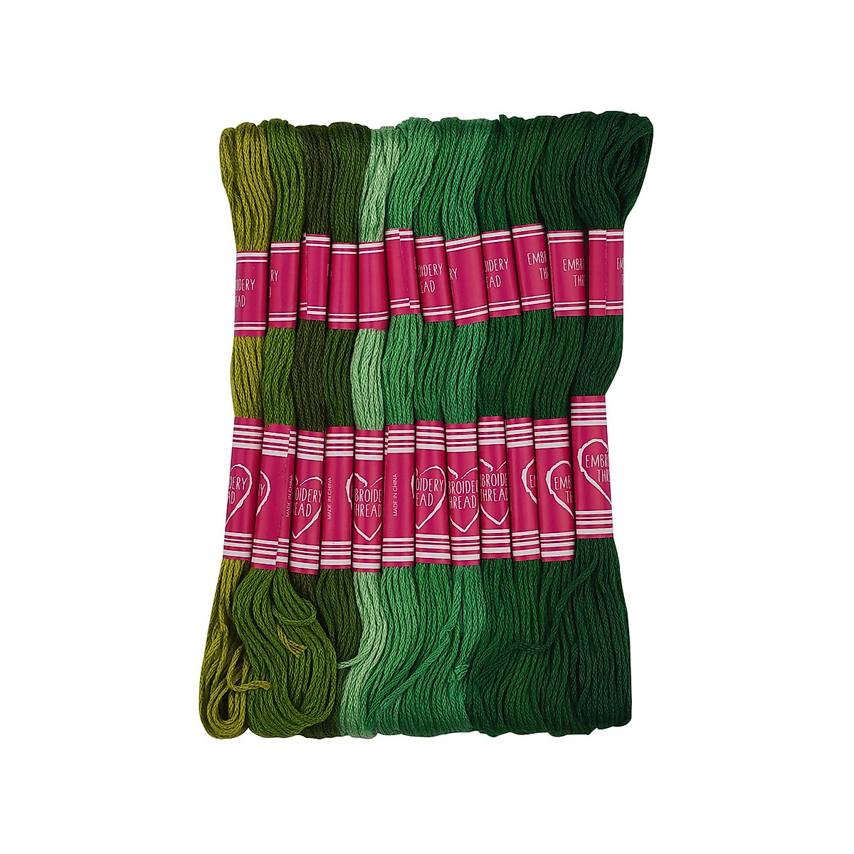 Friendship Bracelet String 12 Skeins, Embroidery Floss Cross Stitch Embroidery Thread Floss Bracelet Making Yarn, Craft Floss (Green Series)