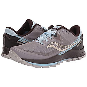 Saucony Women's Peregrine 11 Trail Running Shoe, Zinc/Sky/Loom, 8.5