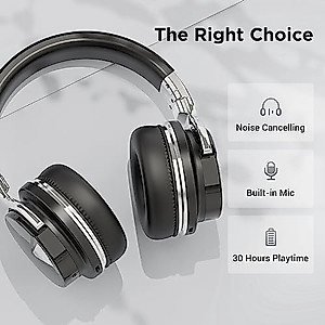 tapaxis E7 Active Noise Cancelling Headphones Wireless Bluetooth Headphones Over Ear Headphones Wireless Headphones Noise Cancelling Headphones with Deep Bass, Comfortable Protein Earpads, 30H Enjoy