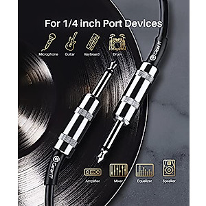 GearIT Professional Speaker Cable (15ft) 12AWG Pure Copper 1/4 inch to 1/4 inch TS Straight Male to Male for Amplifier, Speaker Cabinet, PA and DJ Audio