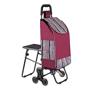 Generic Climb Stairs Hand Truck Portable Shopping Trolley Large Capacity Hand Truck Folding Shopping Cart for Home Shop Garage,Can Hold 330 Lbs (B)