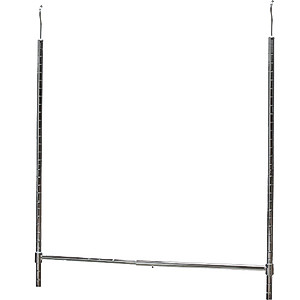Simple Houseware Adjustable Closet Hanging Rod, Chrome - 2 Pack