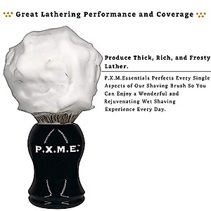 Shaving Brush for Men Shaving Soap the Art of Mens Shaving Kit Non-Shed Premium Shave Brush for Men Handmade by Professional Maker Since 1980 - Soft Natural Pure Badger Hair with Black Plastic Handle