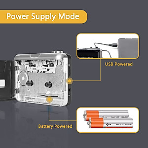 Clear Stereo &Auto Reverse Cassette Player with Detachable External Speaker-Portable Cassette to MP3 Digital Converter- Convert Tapes to Digital Format via USB-Compatible with MAC Laptops & PC