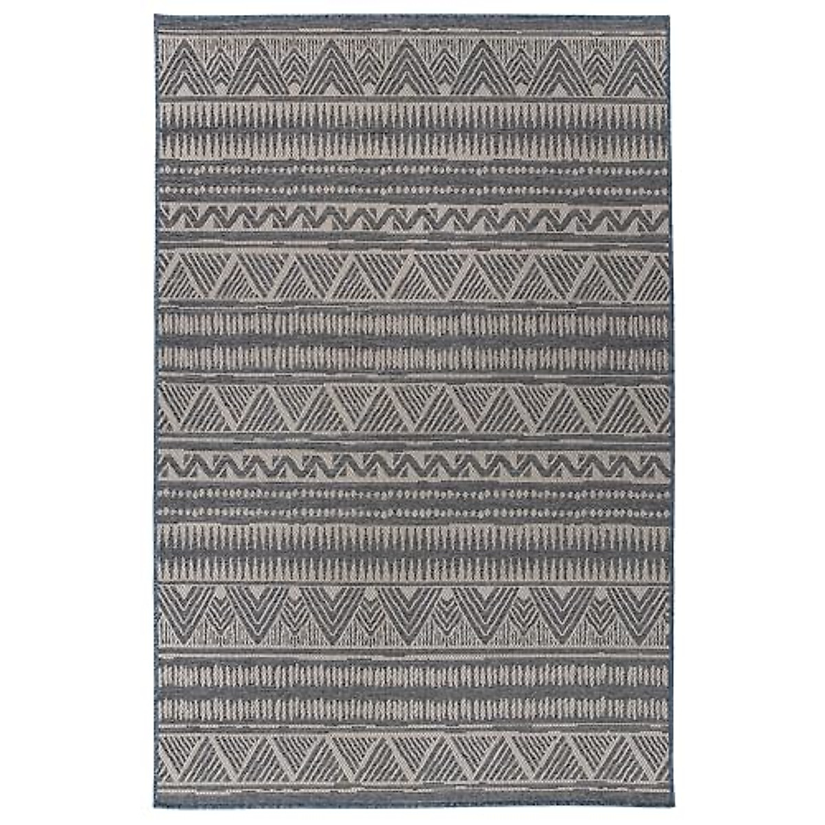 Rugshop Geometric Bohemian Indoor Outdoor Rug – Bohemian Area Rug/Outdoor Rug Deck Rugs, Non-Shedding Balcony Rugs, Boho Patio Rug, 7'10" x 10' Blue