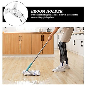 SOESFOUFU 10pcs Mop Buckle Wall Hanging Hooks Broom Holder Mop Hanger Broom Gripper Mop Hook Wall Mount Broom and Mop Holder Broom Rack Broom Organizer Wall Mount Broom Storage Iron