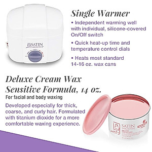 Satin Smooth Professional Single Deluxe Cream Wax Warmer Kit For Unwanted Facial And Body Hair Removal