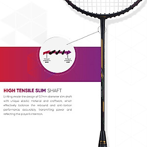 Li-Ning Air Force 78 G2 Carbon Fiber Strung Badminton Racket with Full Cover (Charcoal/Gold )