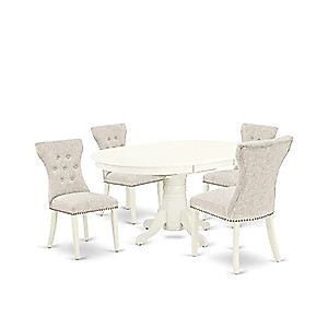 East West Furniture AVGA5-LWH-35 Dining Set