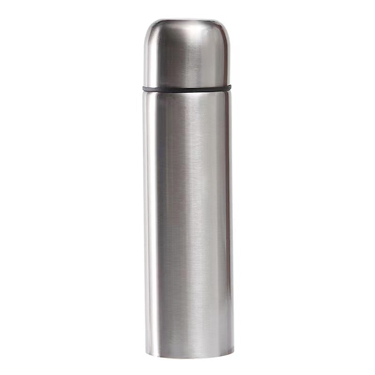 Stainless Steel Thermal Bottle Thermos for Hot and Cold Drinks Travel Coffee Mug with Cup Water Flask Vacuum Insulated Tumbler 17 oz/500ml （Silver）