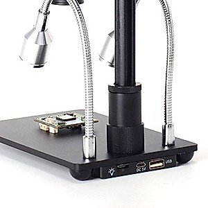 HAYEAR 16MP HDMI 1920x1080P Resolution Digital HD Microscope Camera 5X- 300X Magnification Optical Lens Bracket with Illumination Portable