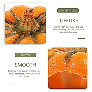 POPETPOP Lizard Hideout Cave Pumpkin House Reptile Hideout Cave Reptile Hideaway Habitat Decor Chameleons Rest Hut for Turtles Lizards Gecko Spider Chameleons