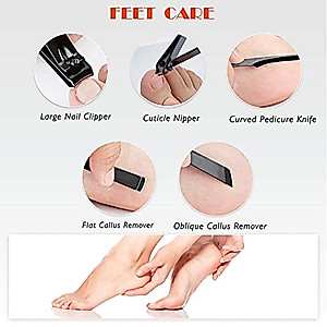 Manicure Set Pedicure Nail Clipper kit 15 In 1 Professional Grooming Care Tools Nose Hair Scissors File Best Gift with Luxurious Case for Man Women (Red)