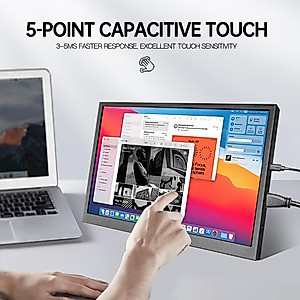 LESOWN 10 inch Monitor Touchscreen Small HDMI Portable Display 1024x600 IPS Computer 10.1 inch Secondary Screen Mini Monitors for Windows Mac Laptop PC