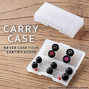 Final Audio Black+Black/Red Silicone Type E Eartips kit with Case and Nozzle Adapter Compatible with 1More, AKG, Audio-Technica, Beats by Dre, Campfire Audio, Empire Ears, Shure, Sony, Westone (Small)