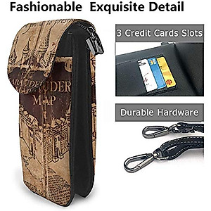 I Like Exercise Marauders Map Women Soft PU Leather Cellphone Purse Wallet Handbag Small Crossbody Shoulder Bag