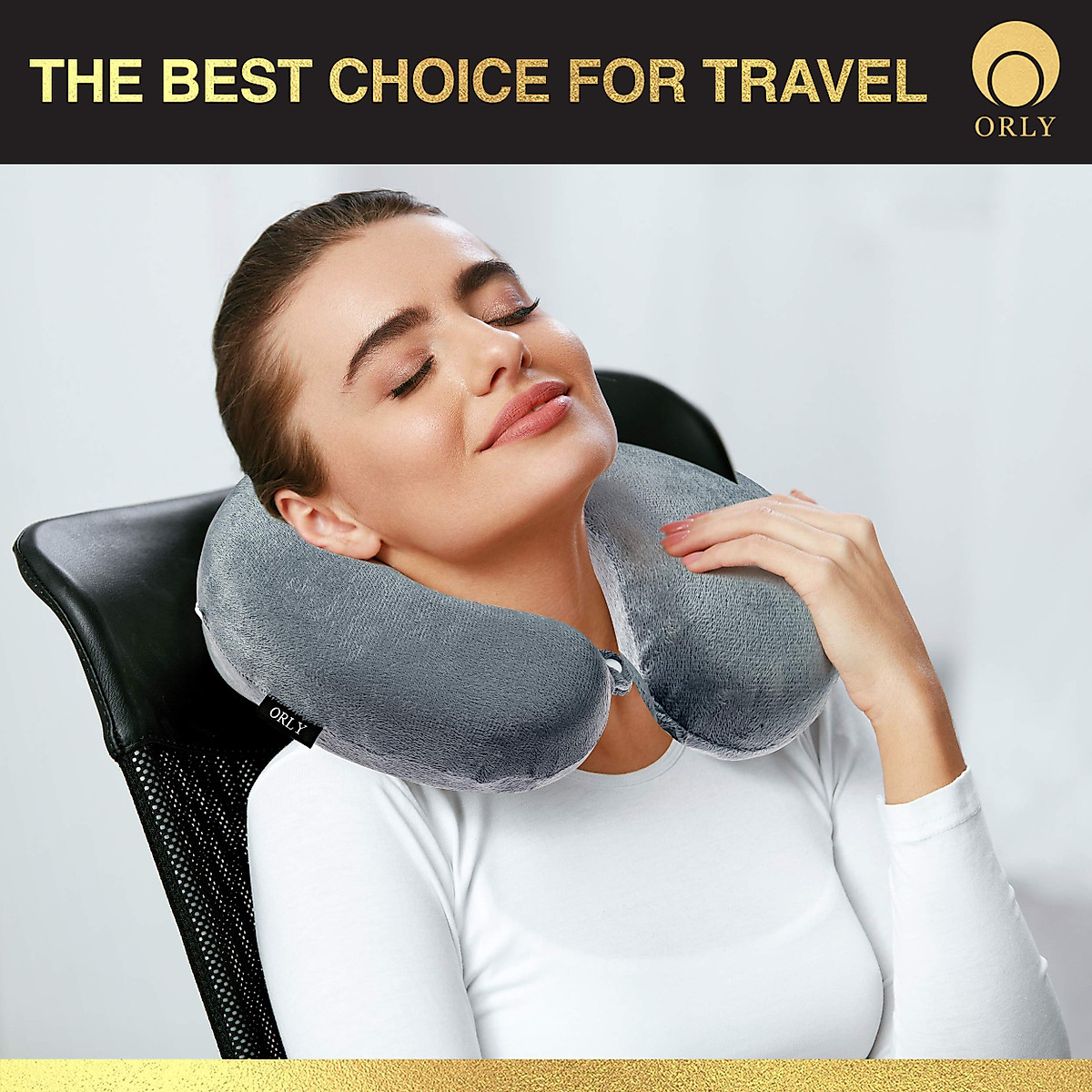 Charles Albert Memory Foam Travel Pillow, U Shaped Neck Pillow, Ultra Soft Comfortable Cushion for Neck Support, Lightweight Headrest, Machine Washable, Great for Airplane Chair, Car, Bed in Grey