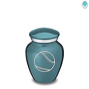GetUrns Keepsake Embrace Baseball Cremation Urn (Teal)